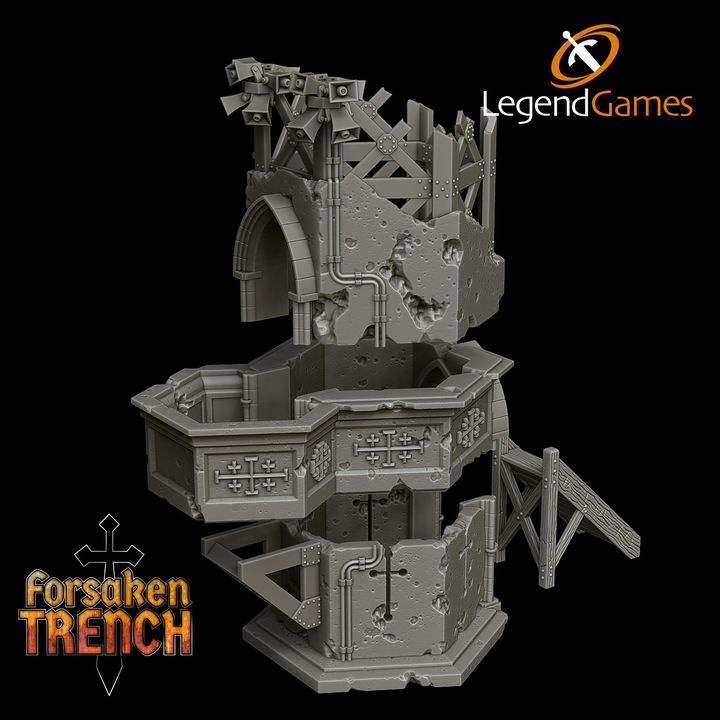 3D Printable LegendGames Trench Pulpit for Trench Crusade by Legend Games