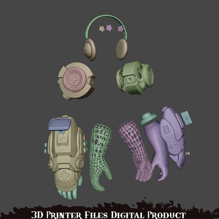 3D Printable Battle Gamer Mae Cosplay Robotic Hands and Head ...