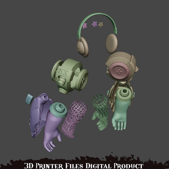 3D Printable Battle Gamer Mae Cosplay Robotic Hands and Head ...