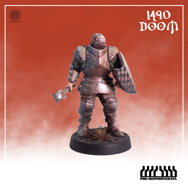 3D Printable Knight - 1490 Doom Official by Buer Games