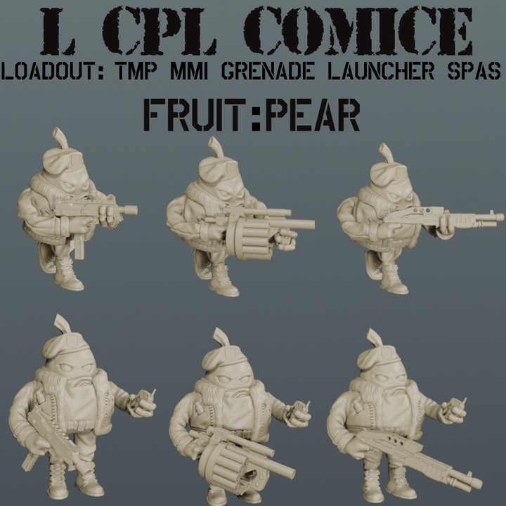 3D Printable Delta Fruit: L CPL Comice Pear Commando TMP Grenade ...