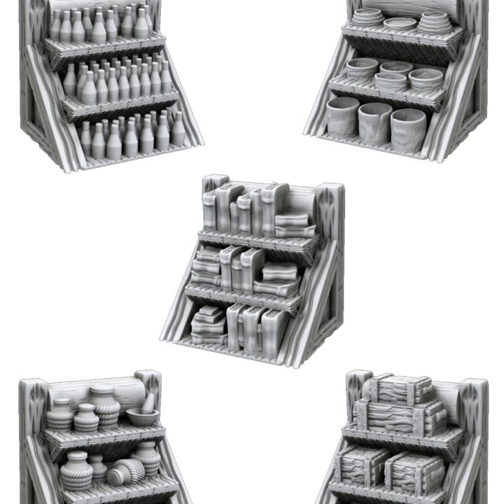 3D Printable Fantasy Market - General Stall by Hayland Terrain