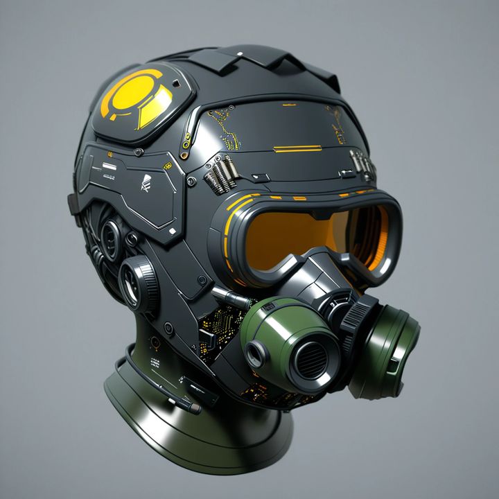 3D Printable Futuristic Gas Mask Helmet 3D Model STL Printable by Ahmed