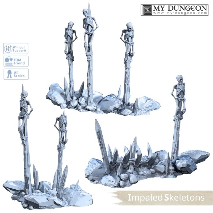 3D Printable Impaled Skeletons by My Dungeon