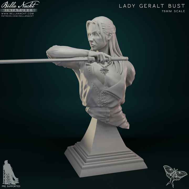 3D Printable Rewards #59 | Lady Geralt (Genderbend) by Bella Nacht Minis