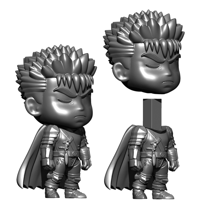 3D Printable CHIBI GUTS BERSERK – STL Fan Art Model by Abyss Art Studio