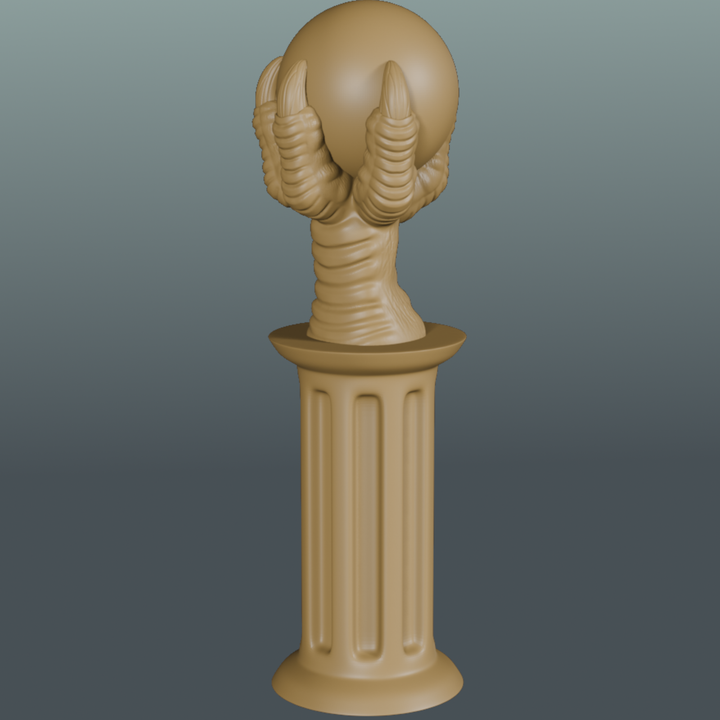 3D Printable Talon Orb Pedestal – Fantasy Tabletop Terrain by Yerman Munoz