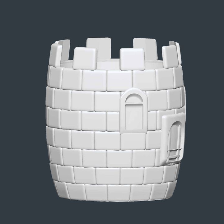3D Printable Tower Castle Plant Pot with Drainage by InArtWeTrust3d