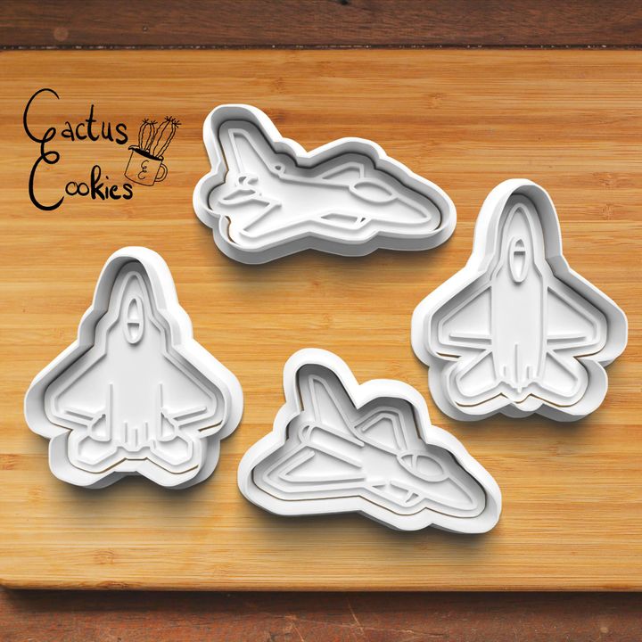 3D Printable Jet Cookie Cutter set 0897 by James-Jason Beckers