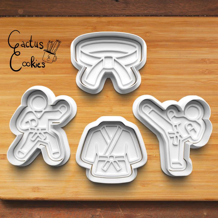 3D Printable Karate Cookie Cutter set 0899 by James-Jason Beckers
