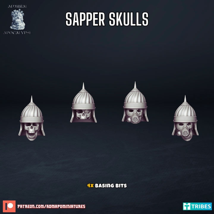 3D Printable Sapper Skulls (Pre-supported) by Admiral Apocalypse