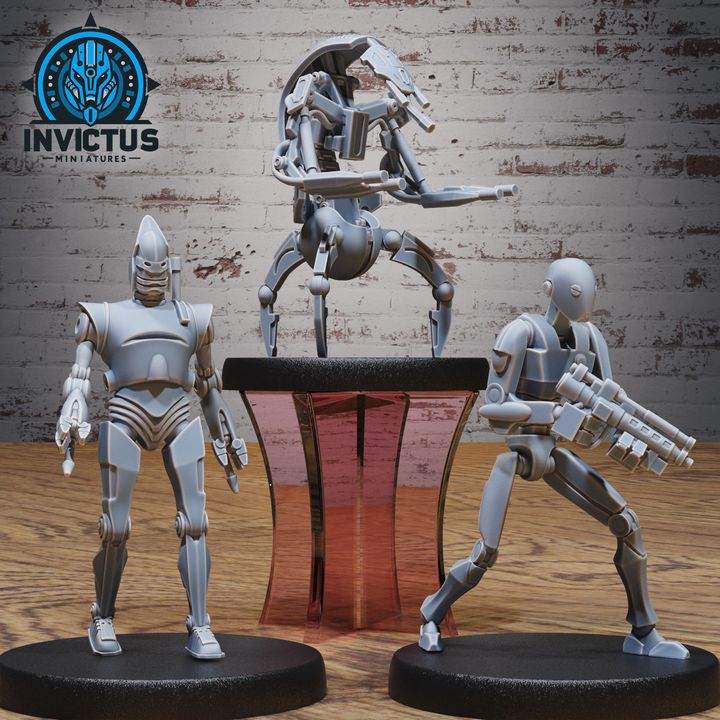 3D Printable Droid Set / Battle Robot / Space Cyber Robot / Galactic ...