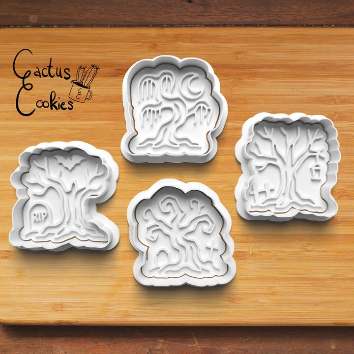 3D Printable Spooky Trees Cookie Cutter set 0943 by James-Jason Beckers
