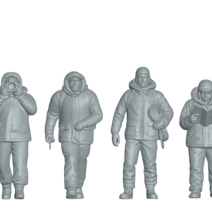 3D Printable Polar Explorer Figure Set – 6 h0 scaled Miniatures (1/87 ...