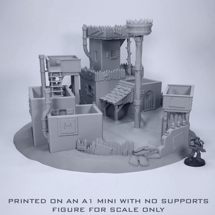 3D Printable Retro Greenskin Outpost by Doctor Spork