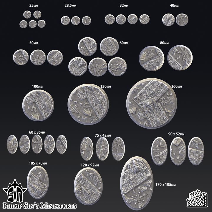 3D Printable Chaos Thematic Round Bases (Resin + FDM versions) by Sin's ...