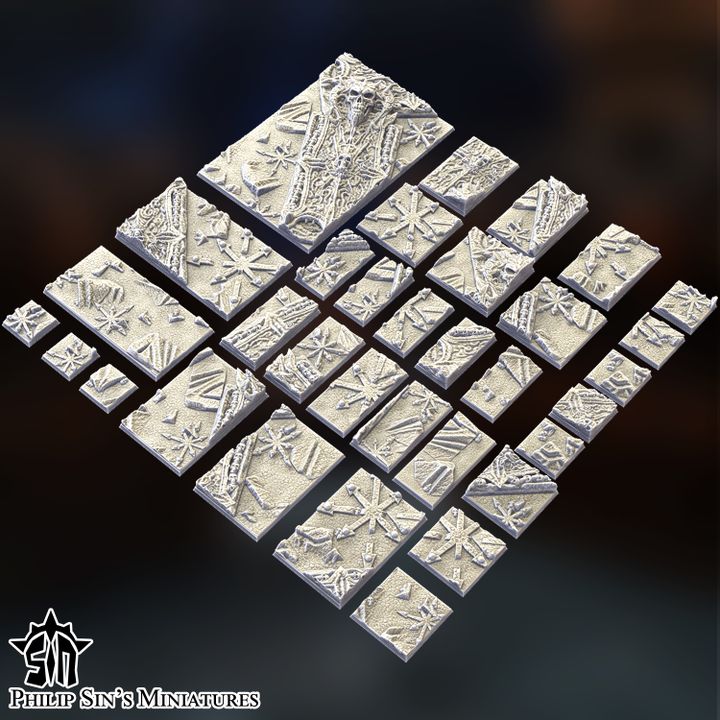 3D Printable Chaos Thematic Square Bases (Resin + FDM versions) by Sin ...
