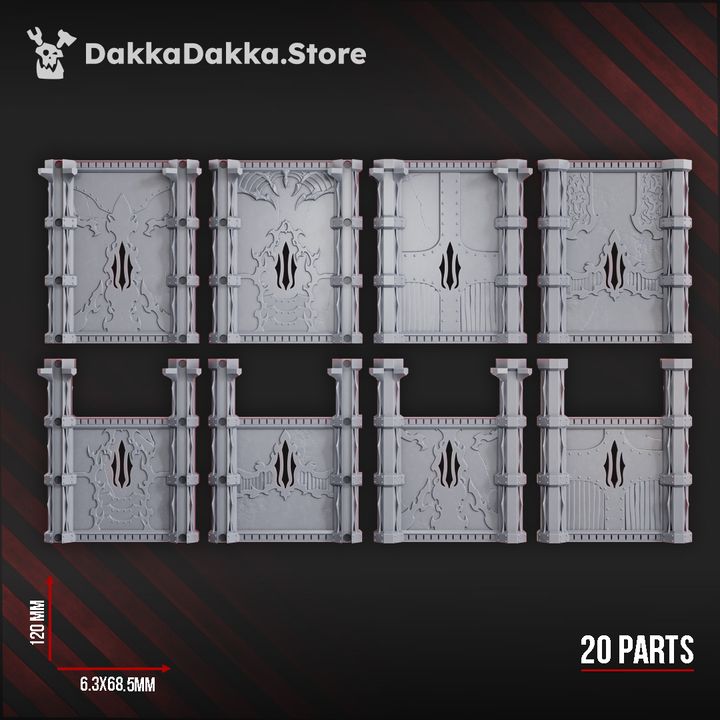 3D Printable Simple Temple Walls (+Columns) (Sinbound Temple) by dakkadakka.store