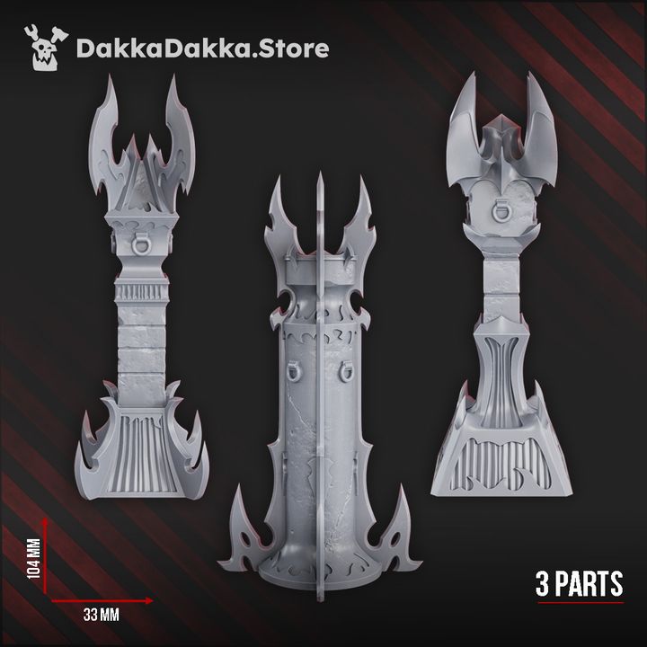 3D Printable Spire Set #1 (Sinbound Temple) by dakkadakka.store