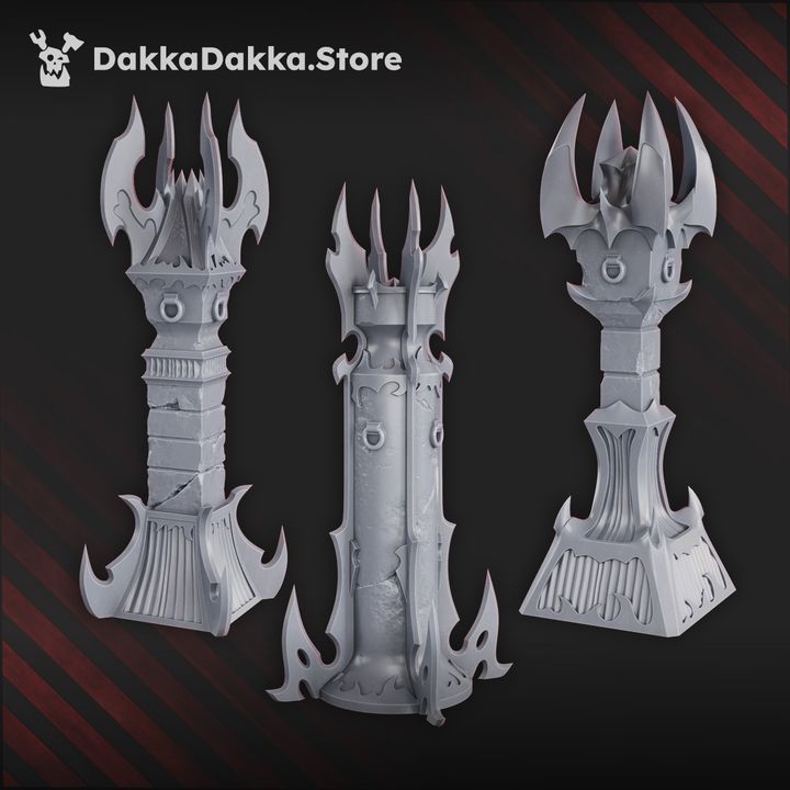 3D Printable Spire Set #1 (Sinbound Temple) by dakkadakka.store