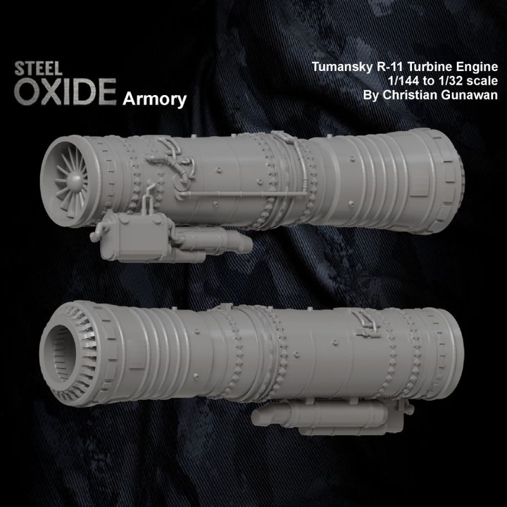 3D Printable Tumansky R-11 Turbine engine by STEELOXIDE3D