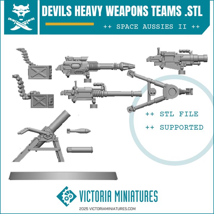 3D Printable Devils's Female Modular Heavy Weapons Crews. by Victoria