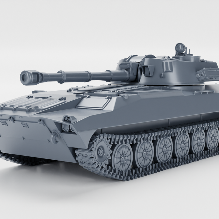 3D Printable 2S1 Gvozdika (122mm SPG) (USSR, Cold War) (1:56 and 1:100 ...