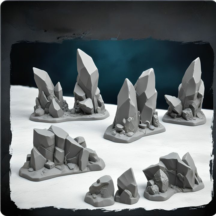 3D Printable Rock Outcrop Scenery Set | Natural Stone Terrain for ...