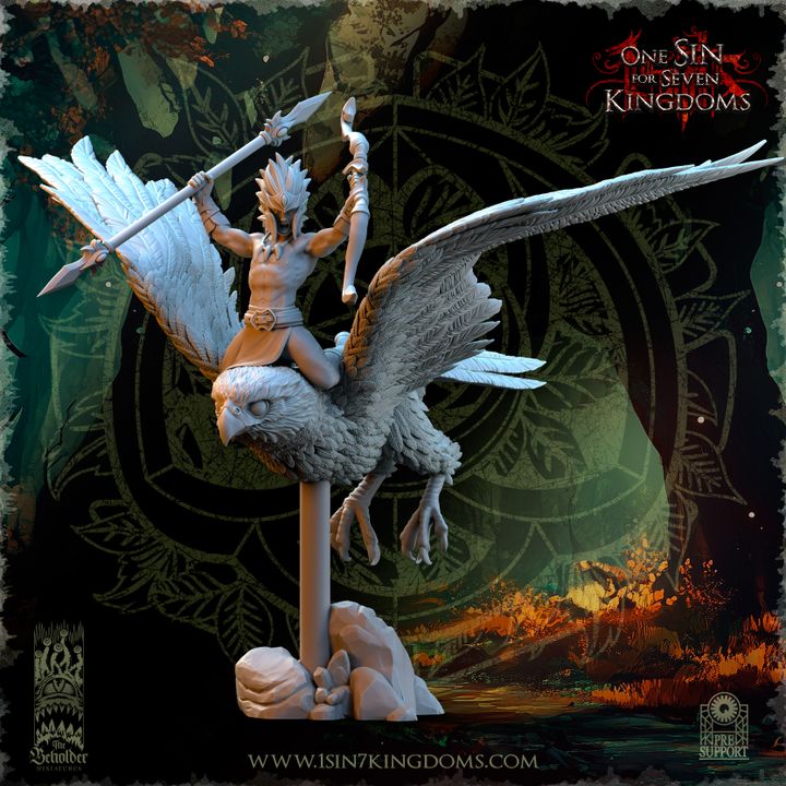 3D Printable Evergreen Elves Hawk Hunters by The Beholder Miniatures