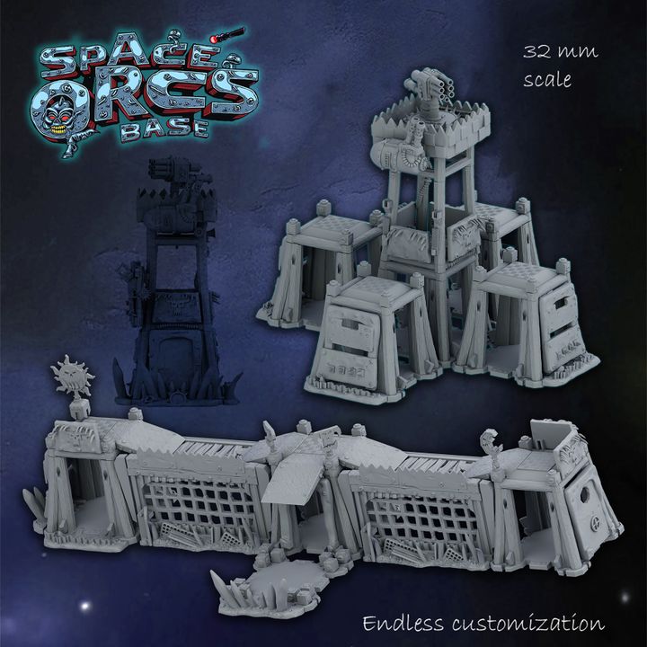 3D Printable Space Orks Base by WestMare