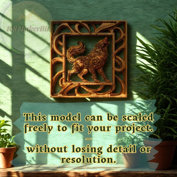 3D Printable Wolf CNC Router Relief Model - Howling Wolf with ...