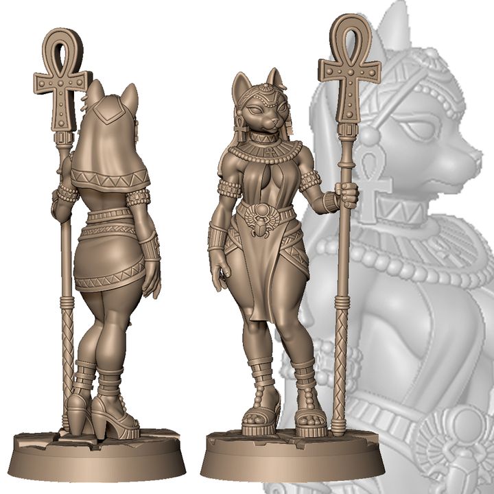 3D Printable Egyptian goddess Bastet + NSFW by Willy Kao