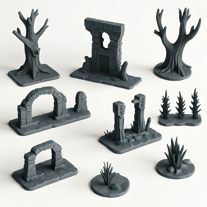 3D Printable Ancient Ruins & Wild Nature – Fantasy Terrain STL Pack by ...
