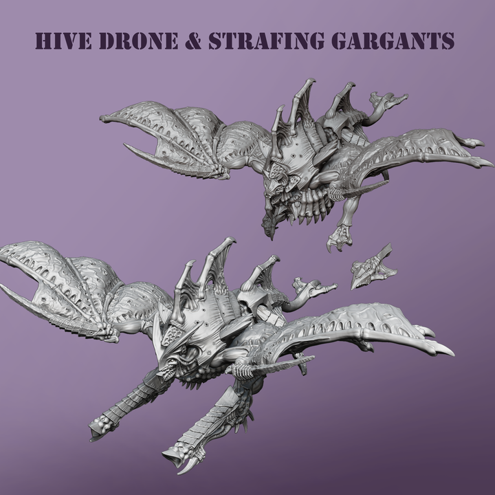 3D Printable Hive Drone & Strafing Gargants by J4Studio