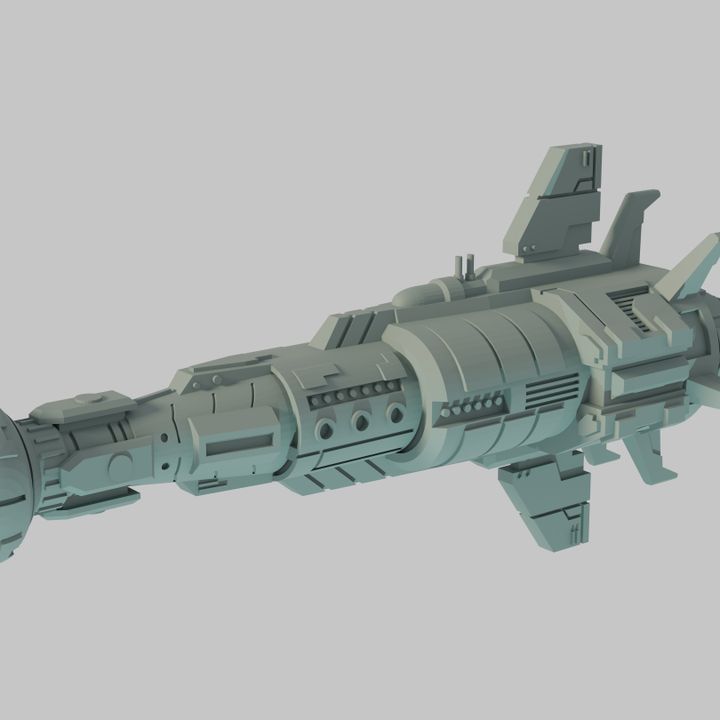 3D Printable Retro Fleet Guardian class cruiser by Lee McColl