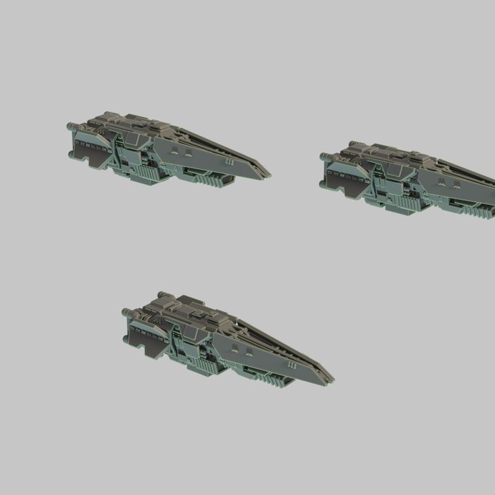 3D Printable Halo Fleet Battles Halberd class destroyerer by Lee McColl