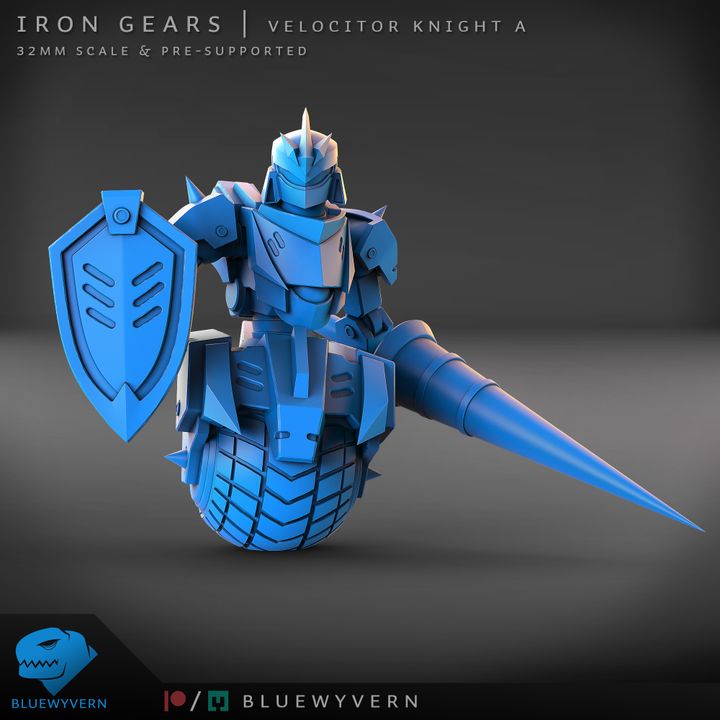 3D Printable Iron Gears - Velocitor Knight A by BlueWyvern