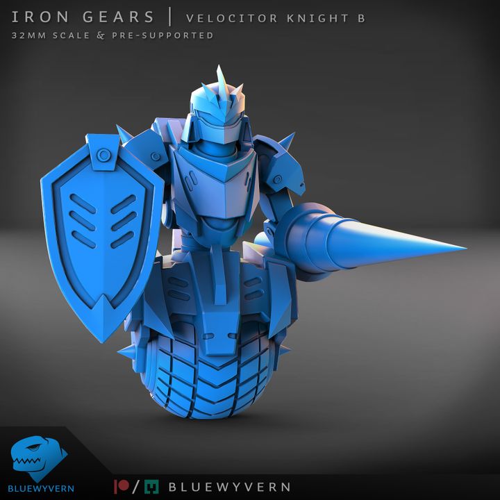 3D Printable Iron Gears - Velocitor Knight B by BlueWyvern