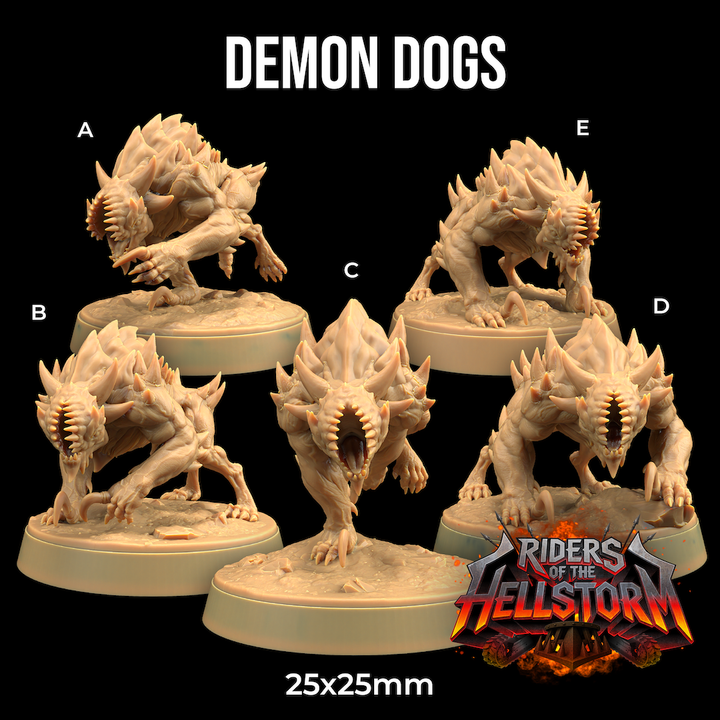 3D Printable Demon Dogs | PRESUPPORTED | Riders of The Hellstorm by The ...