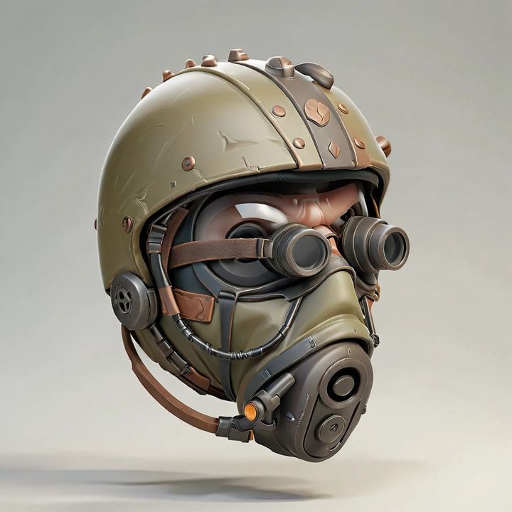 3D Printable Steampunk Gas Mask Helmet 3D Model STL Printable by Ahmed