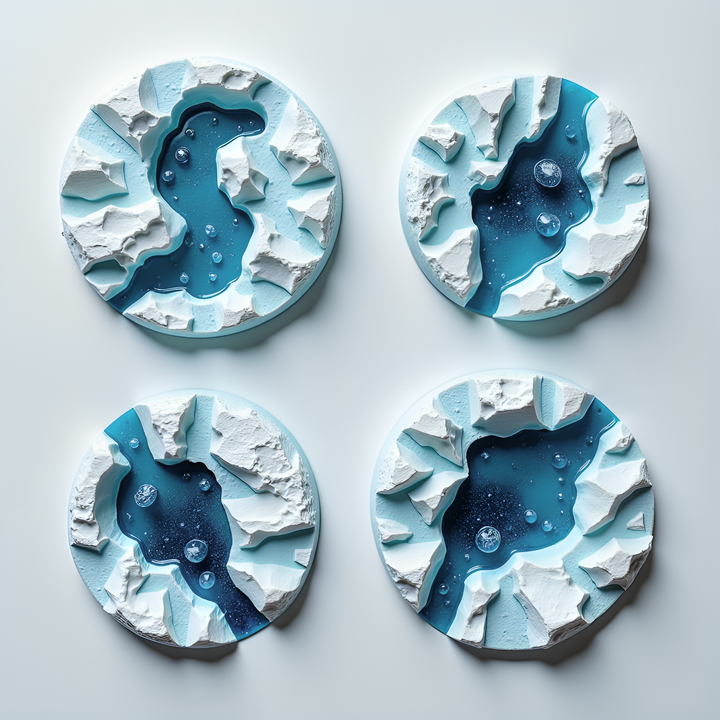 3D Printable Frozen Lake 40mm Bases Set – 3D Printable Icy Terrain ...