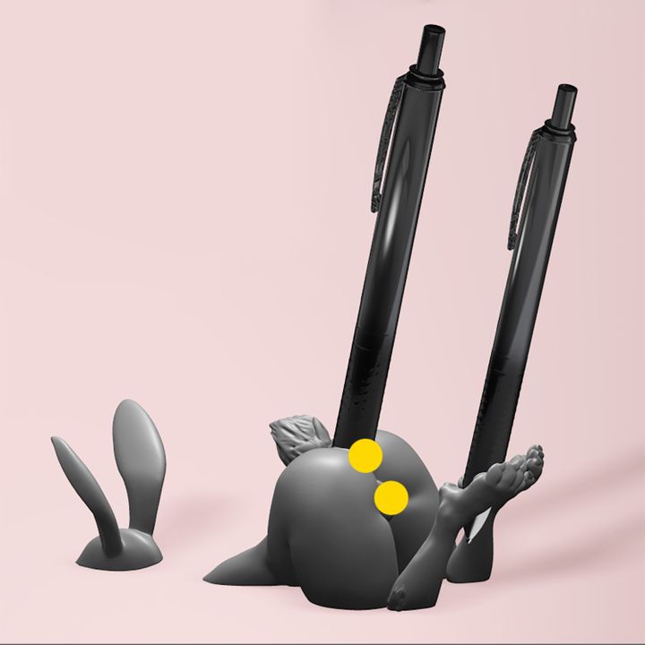 3D Printable Pen Holder Phone stand, NSFW Furry Anthro Bunny by Mia