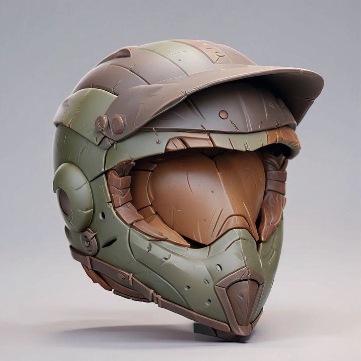 3D Printable Tactical Sci-Fi Helmet with Visor 3D Model STL Printable ...