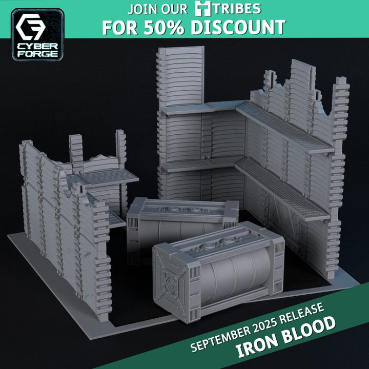 3D Printable Terrain - Iron Blood - Cyber Forge Miniatures September ...