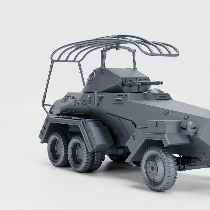 3D Printable Sd.Kfz.232 (fu) radio version (6-rad) + 3 Tankmen (Germany ...