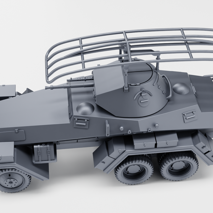 3D Printable Sd.Kfz.232 (fu) radio version (6-rad) + 3 Tankmen (Germany ...
