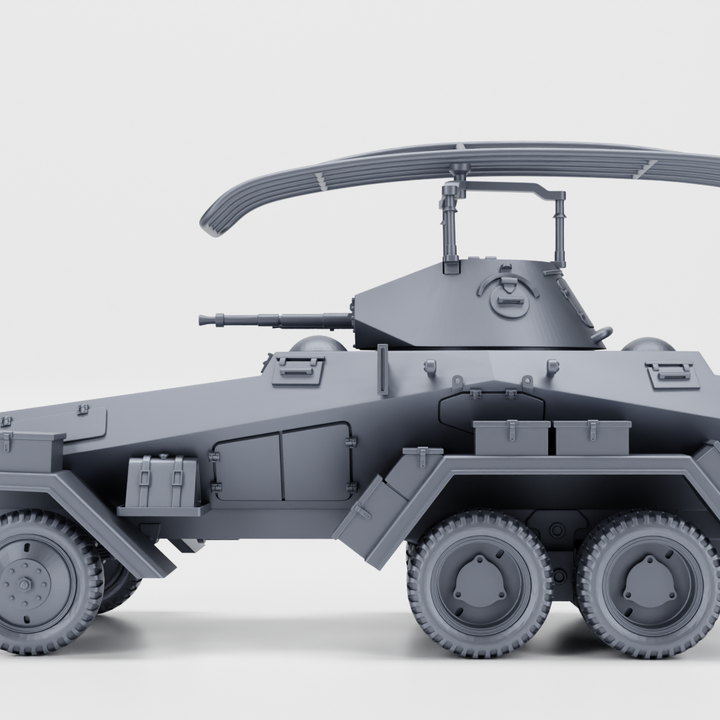3D Printable Sd.Kfz.232 (fu) radio version (6-rad) + 3 Tankmen (Germany ...
