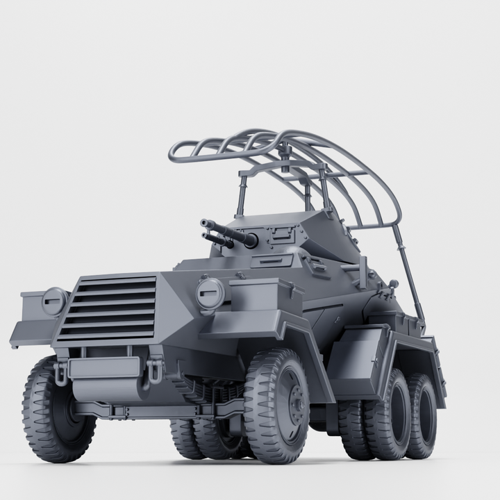 3D Printable Sd.Kfz.232 (fu) radio version (6-rad) + 3 Tankmen (Germany ...