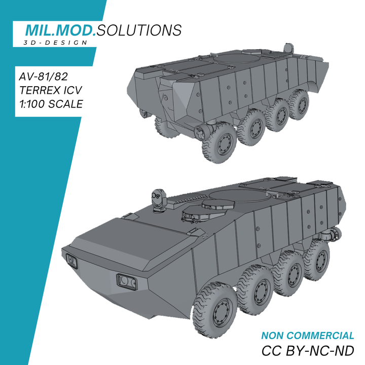 3D Printable AV-81/82 Terrex ICV Singapore Tabletop by Mil. Mod. Solutions