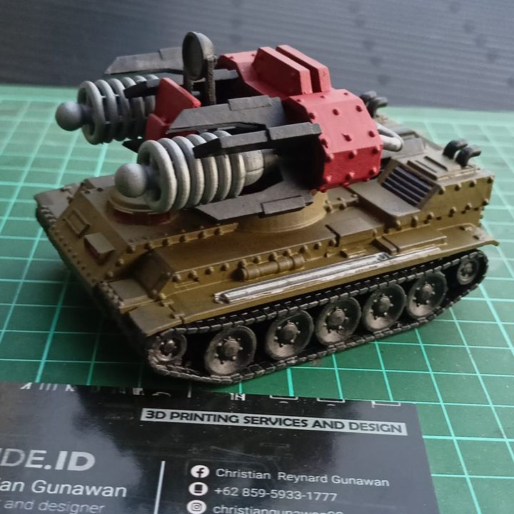 3D Printable Red Alert 2 Style Tesla tank by STEELOXIDE3D